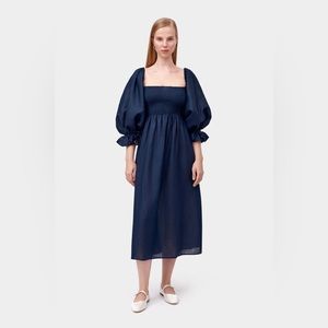 Sleeper | Dresses | Sleeper Atlanta Linen Dress In Navy Small | Poshmark